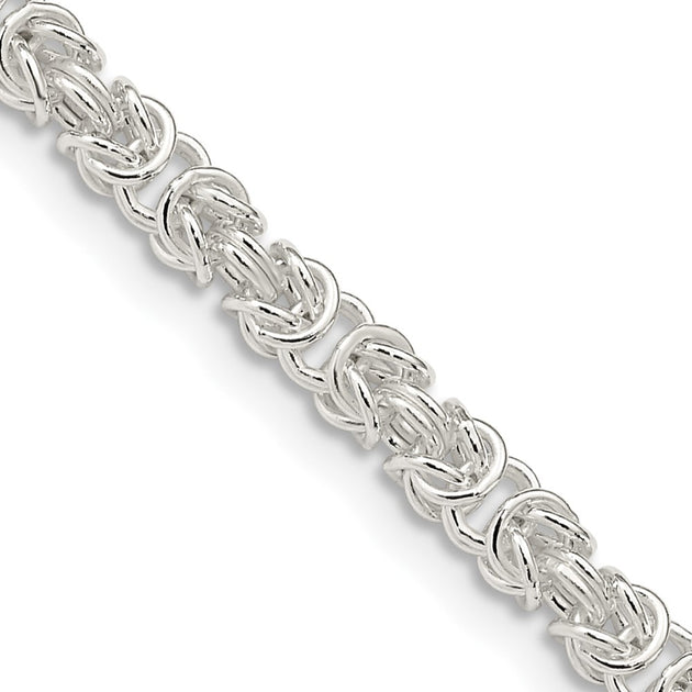 Sterling Silver 3.75mm Rounded Byzantine Chain – Oscar and Sons Jewelers